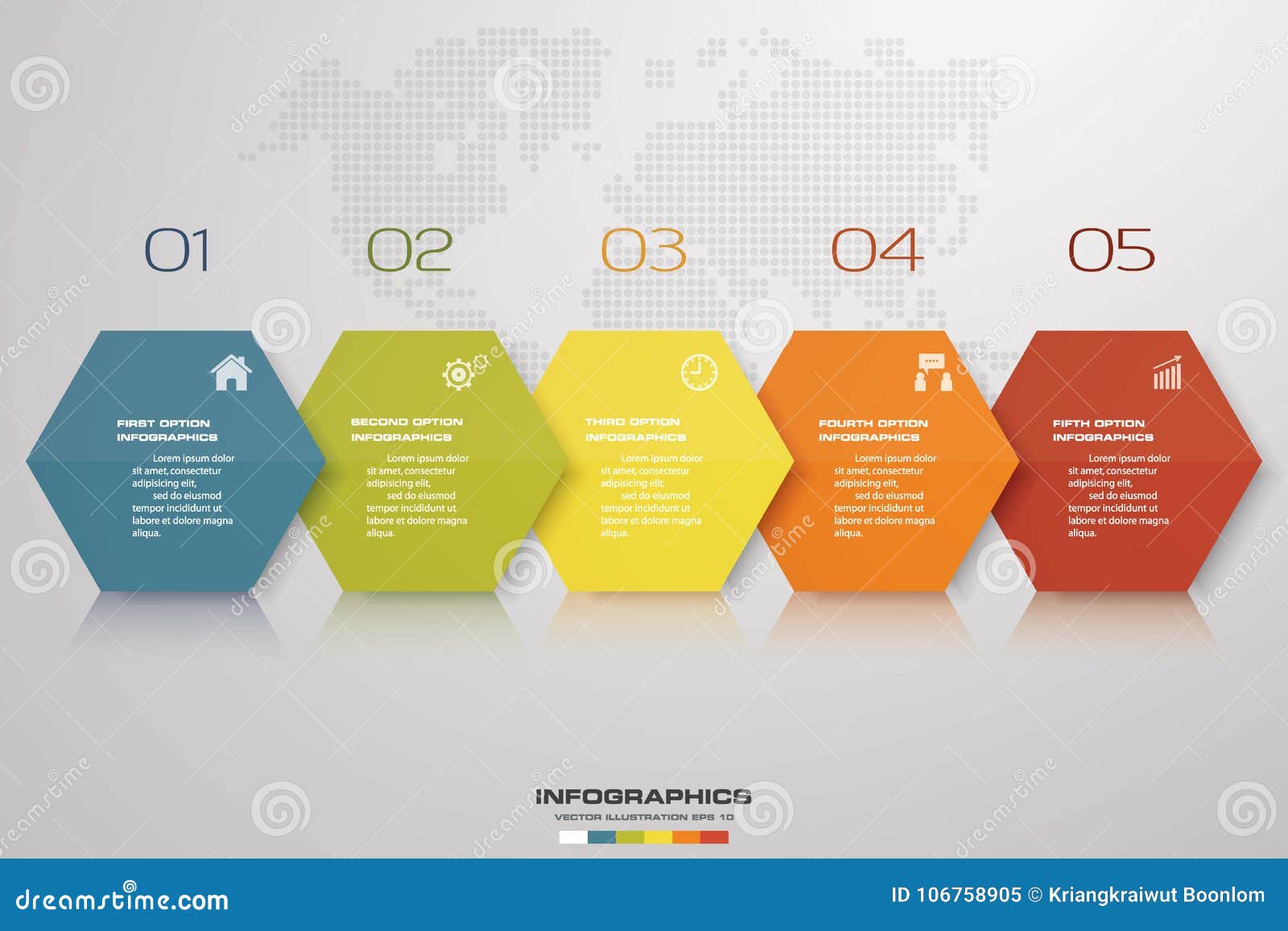Simple&editable 5 Steps Process. Simple&Editable Abstract Design ...