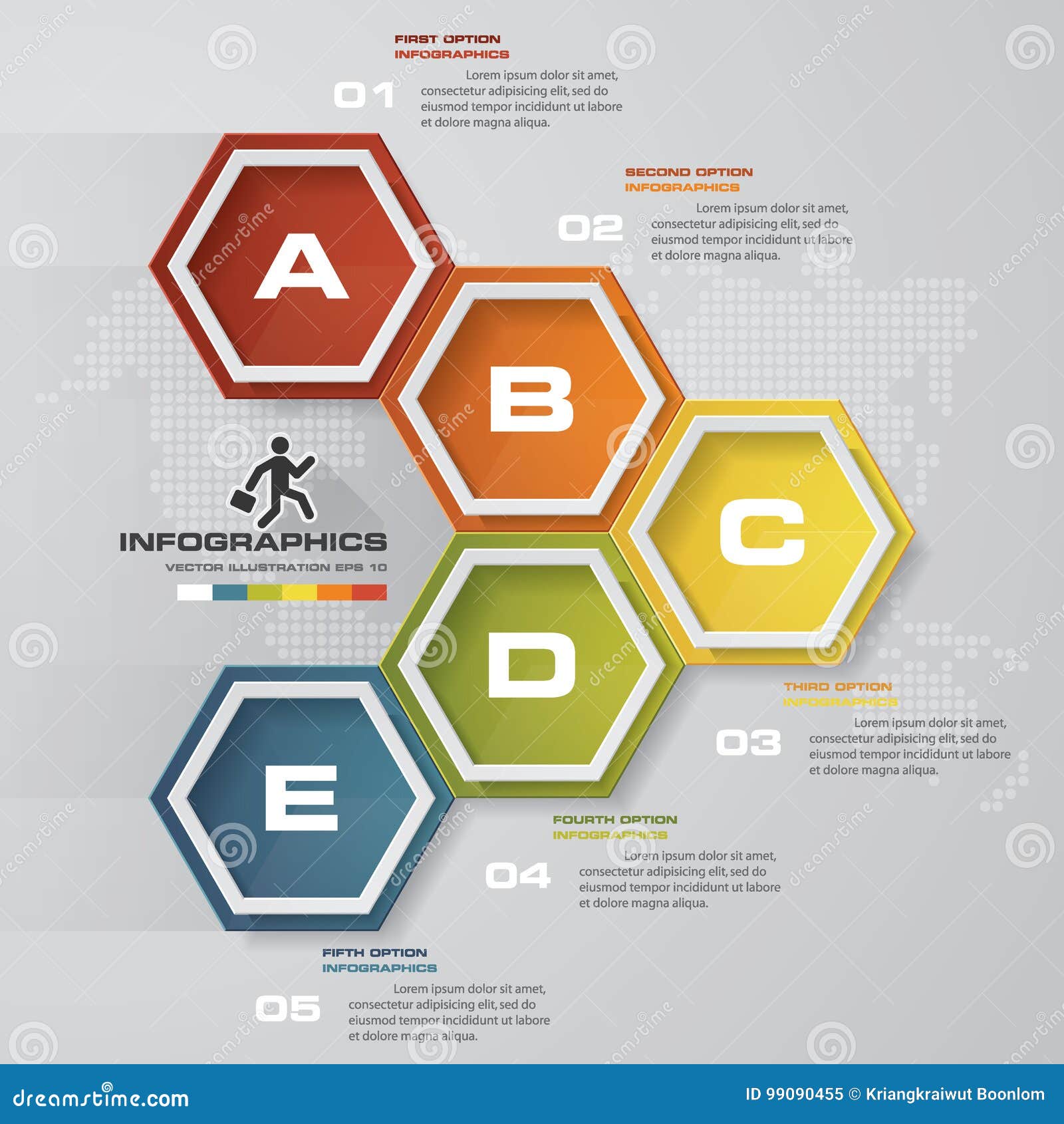 Simple&editable 5 Steps Process. Simple&Editable Abstract Design Element. Vector Stock Vector ...