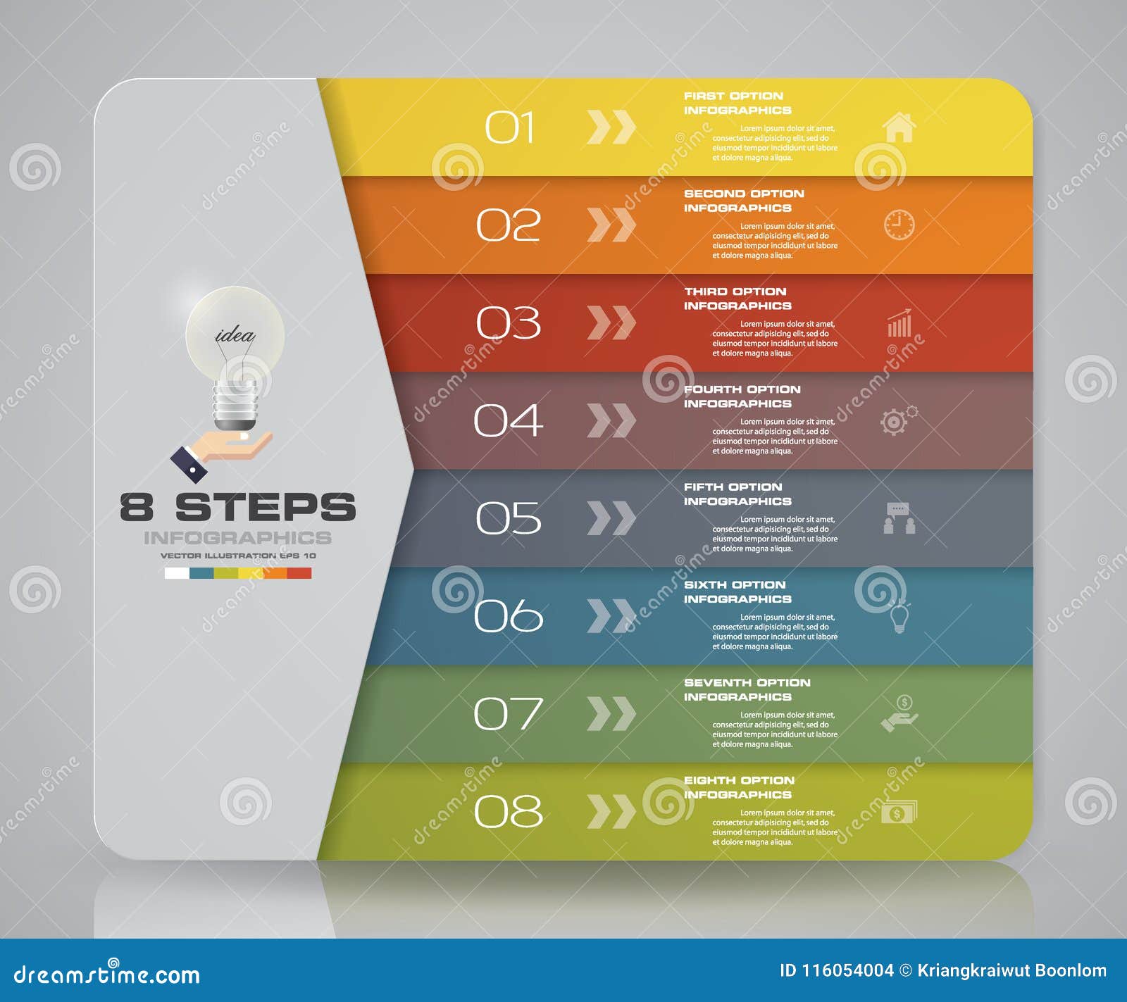 Simple&editable 8 Steps Process. Infographics Element for Presentation ...