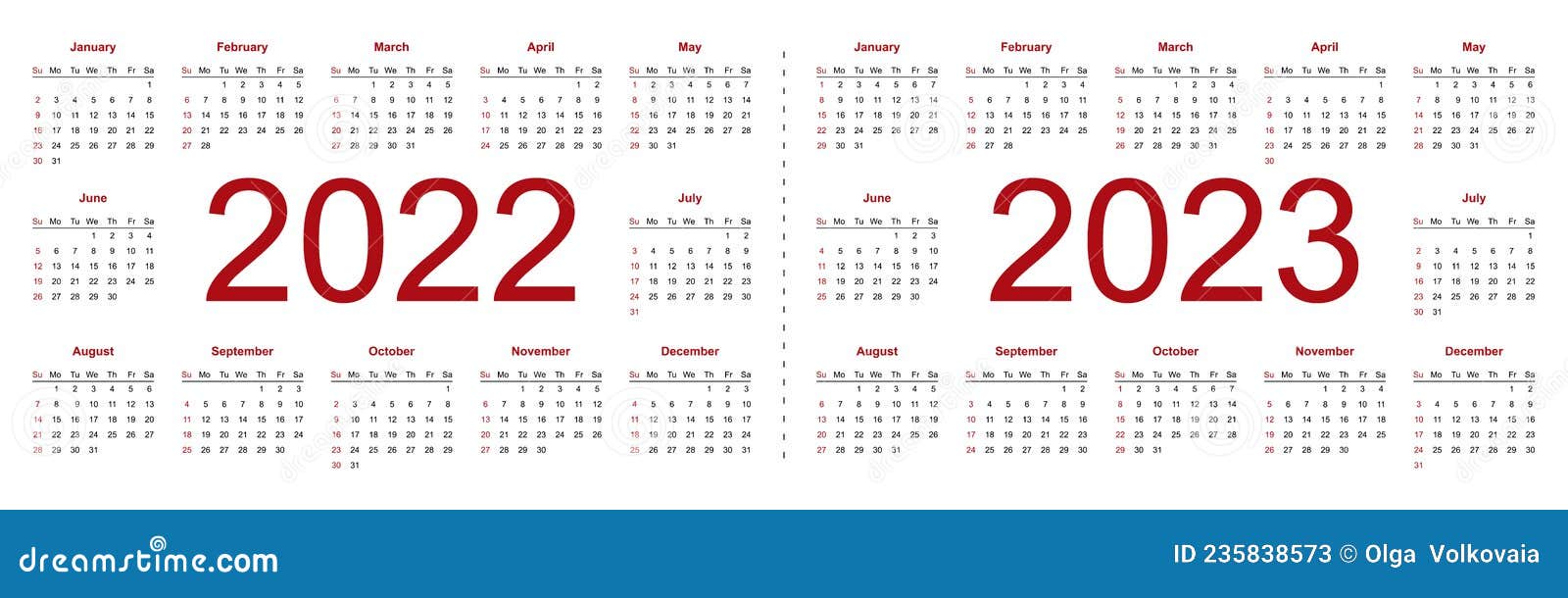 Simple Editable Vector Calendars for Year 2022 2023. Week Starts from ... Simple Editable Vector Calendars for Year 2022 2023. Week Starts from ...