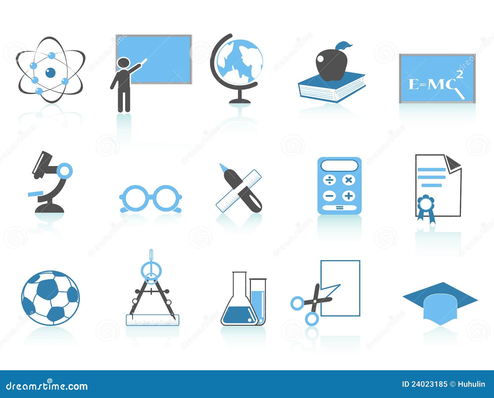 Simple Education Icon Blue Series Stock Vector - Illustration of ...