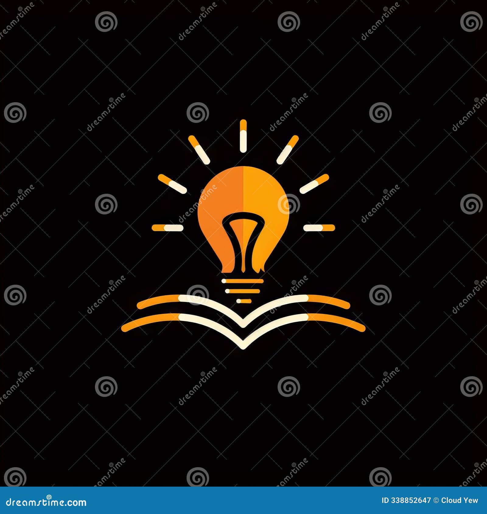 Simple Education Logo with a Light Bulb and a Book. Stock Illustration ...