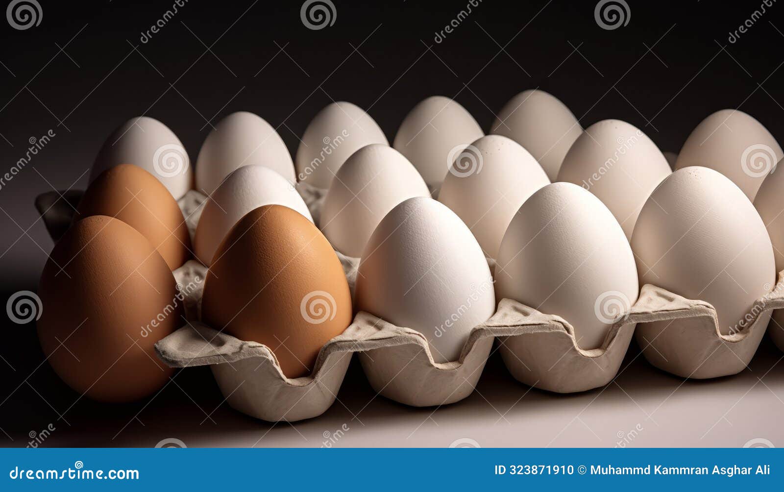 A Simple Egg Carton Containing a Few White Eggs, Slightly Tilted To ...