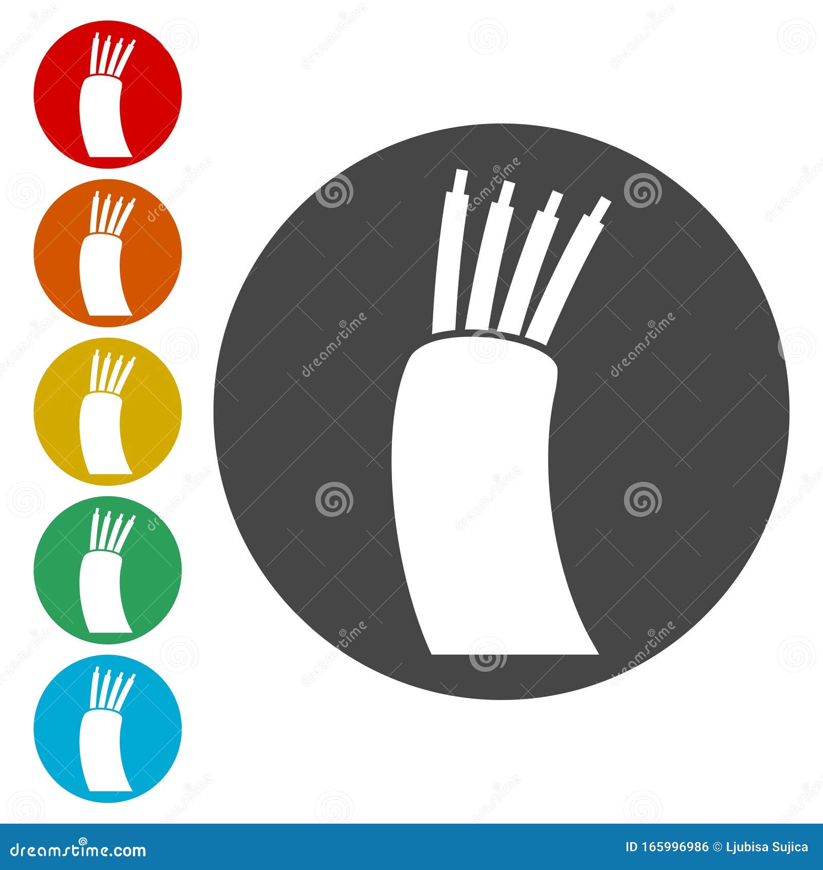 Simple Electric Cable Vector Icons Set Stock Vector - Illustration of ...