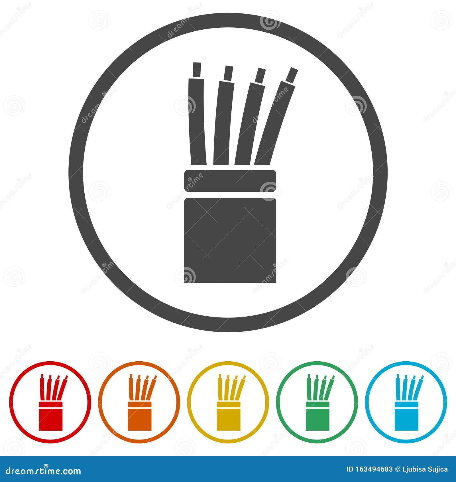 Simple Electric Cable Vector Icons Set Stock Vector - Illustration of ...