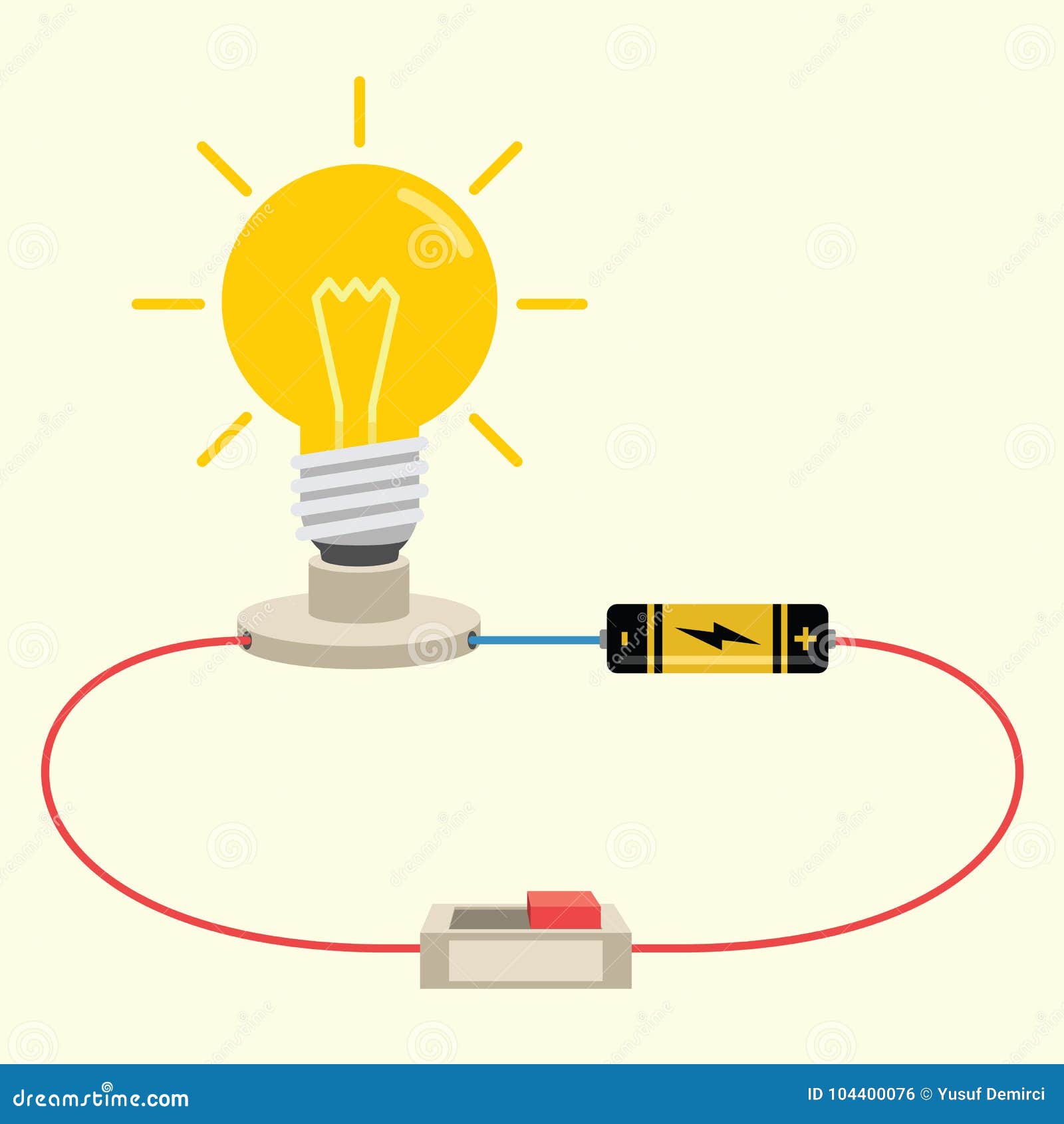 Simple Electricity Circuit Vector Illustration Stock Vector ... Simple Electricity Circuit Vector Illustration Stock Vector ...