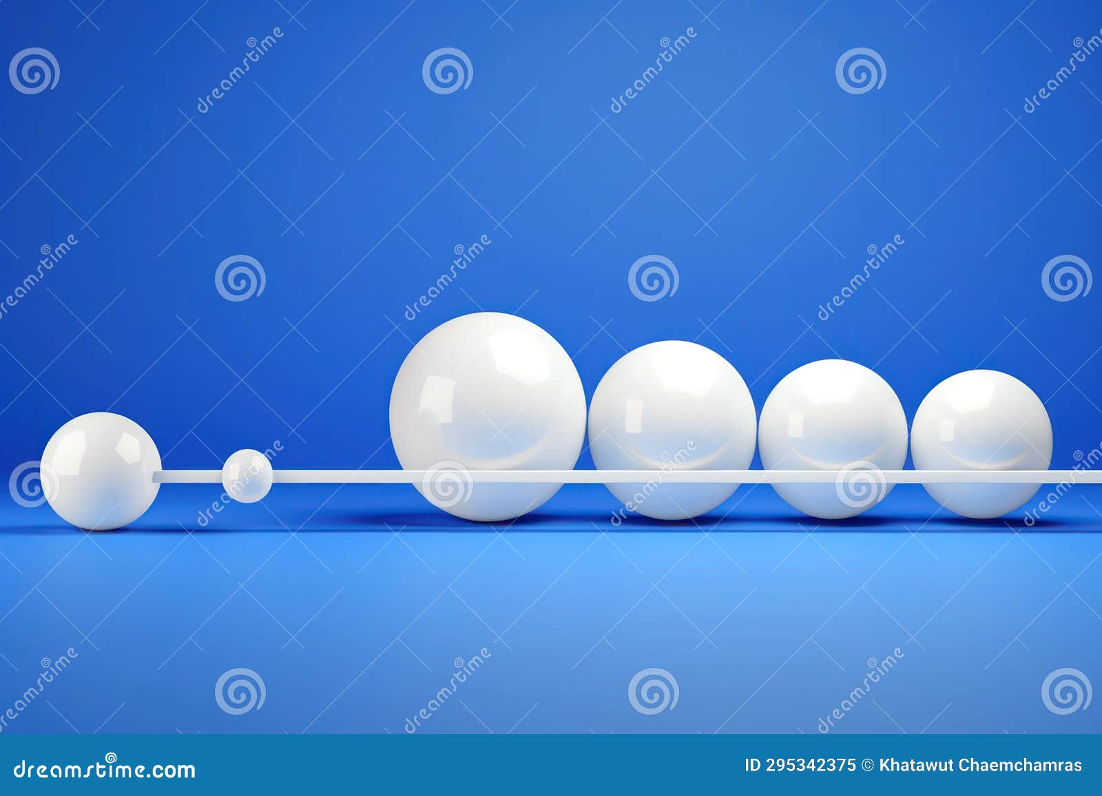 Simple Elegance: Abstract 3D Spheres on Blue Background - Minimalist ...