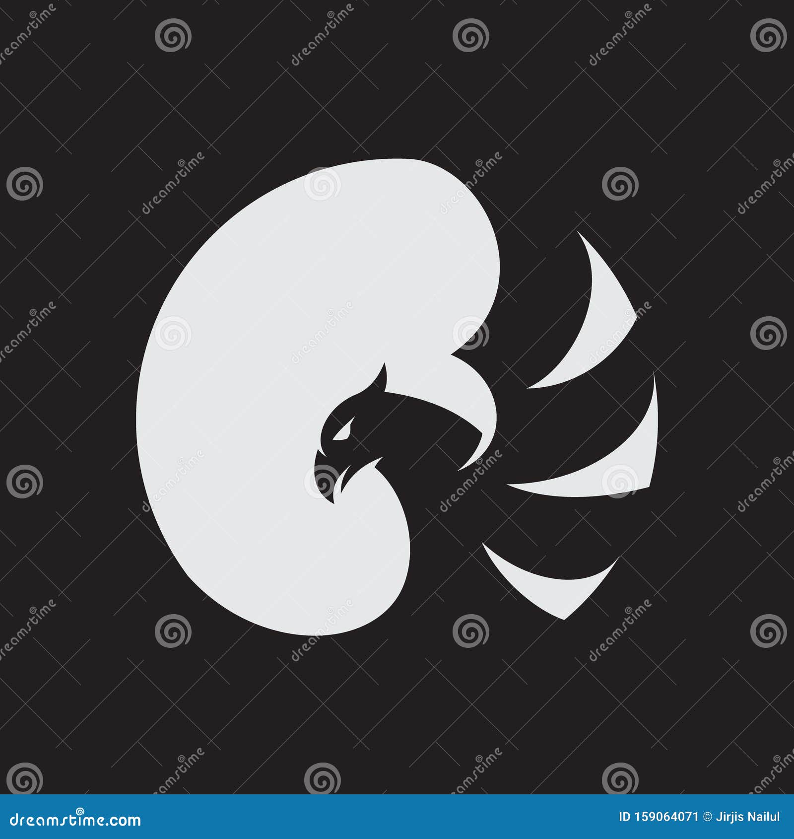 Simple and Elegance Eagle Symbol in Negative Space Stock Vector ...