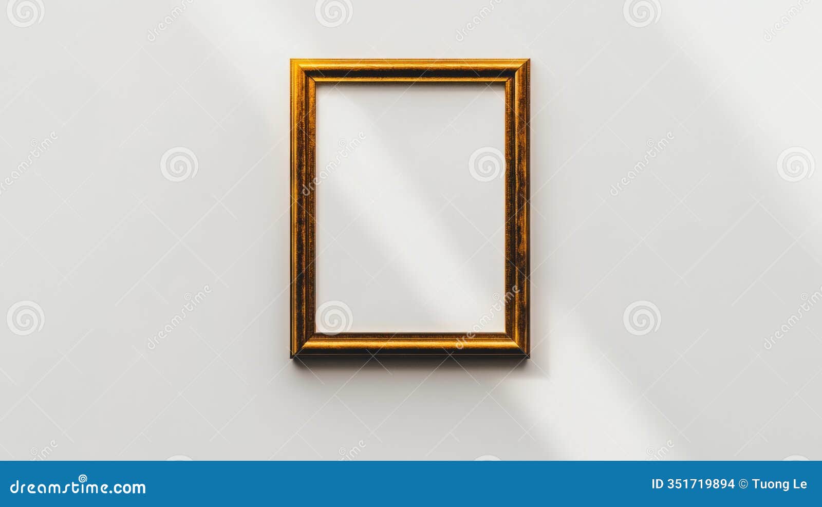 Simple Elegance: Gold Rectangular Frame on White Background Stock ...