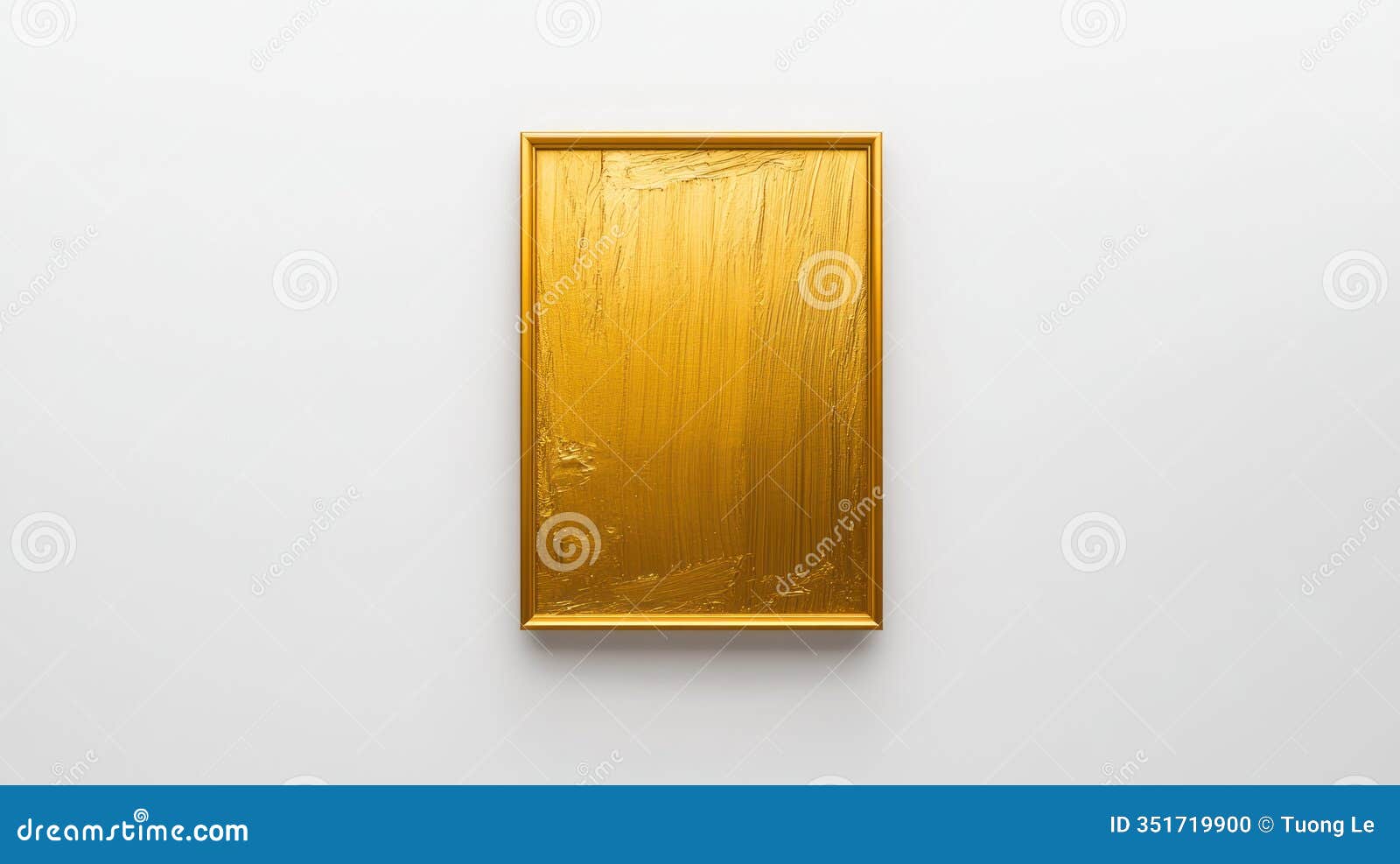 Simple Elegance: Gold Rectangular Frame on White Background Stock ...