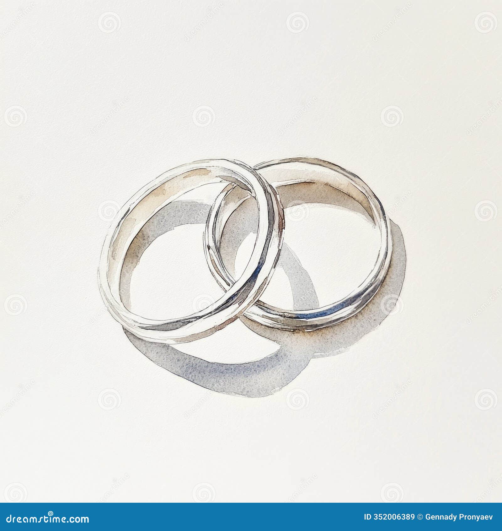 Simple Elegance of Two Overlapping Silver Wedding Rings Stock Image ...