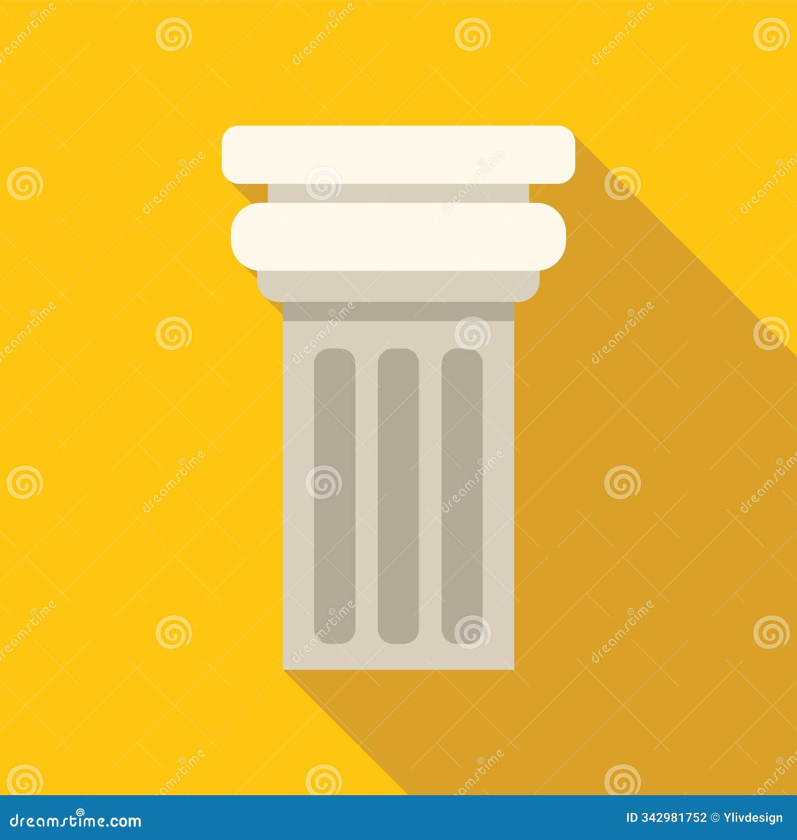 Architectural Column Standing Tall on Yellow Background Stock Photo ...