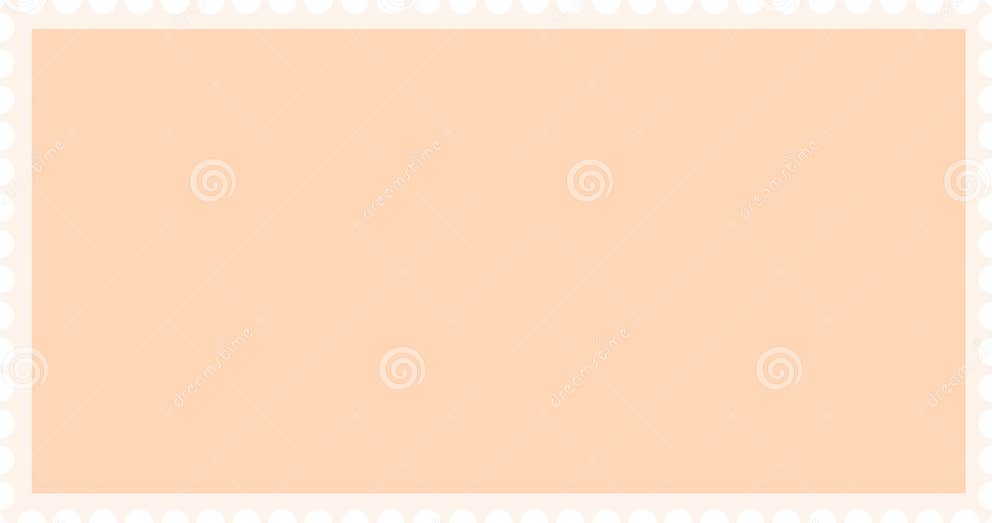 Simple, Elegant Blank Peach Postage Stamp with a Decorative Scalloped ...