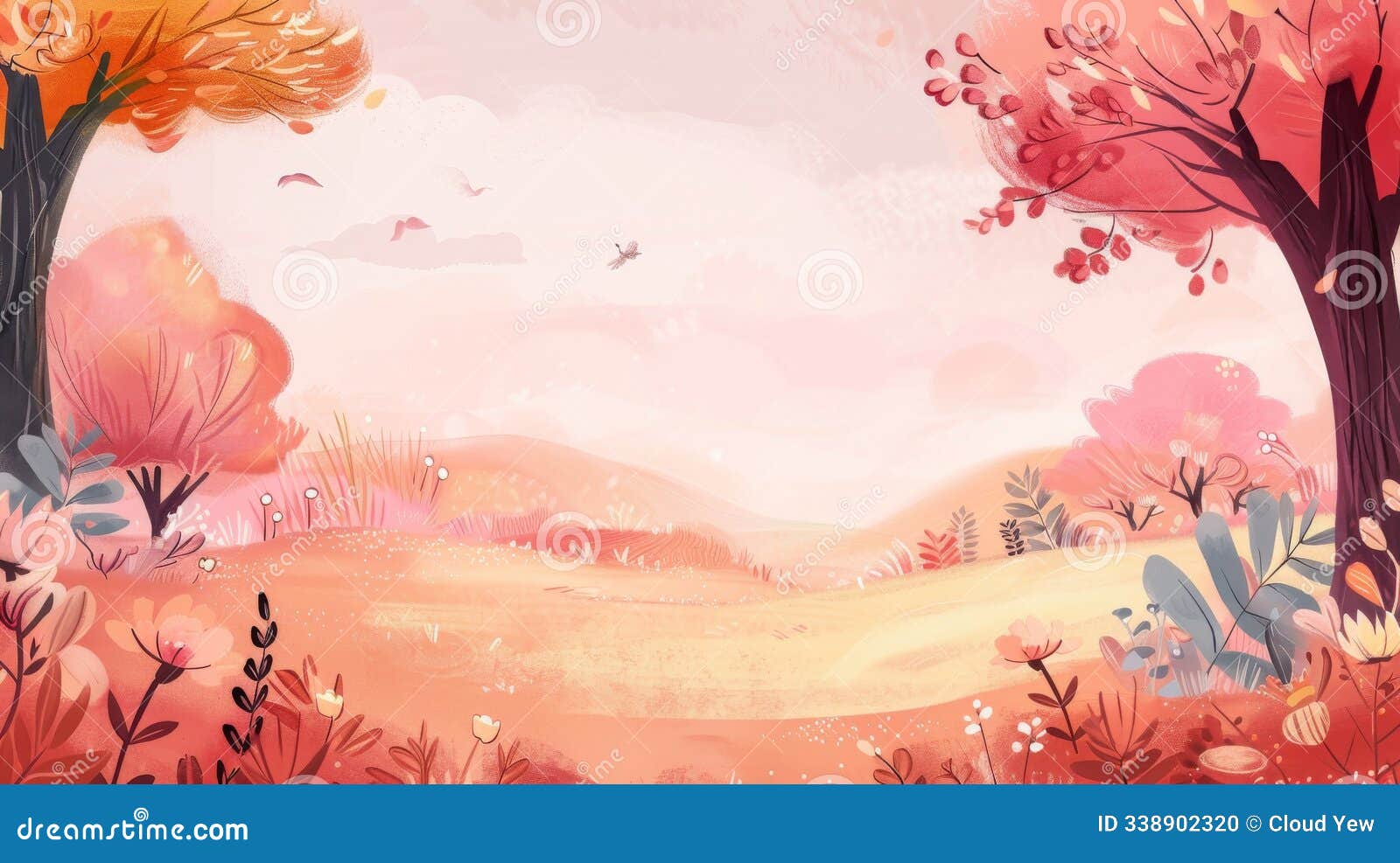 Simple and Elegant Cartoon Background with Hand-drawn Charm. Stock ...