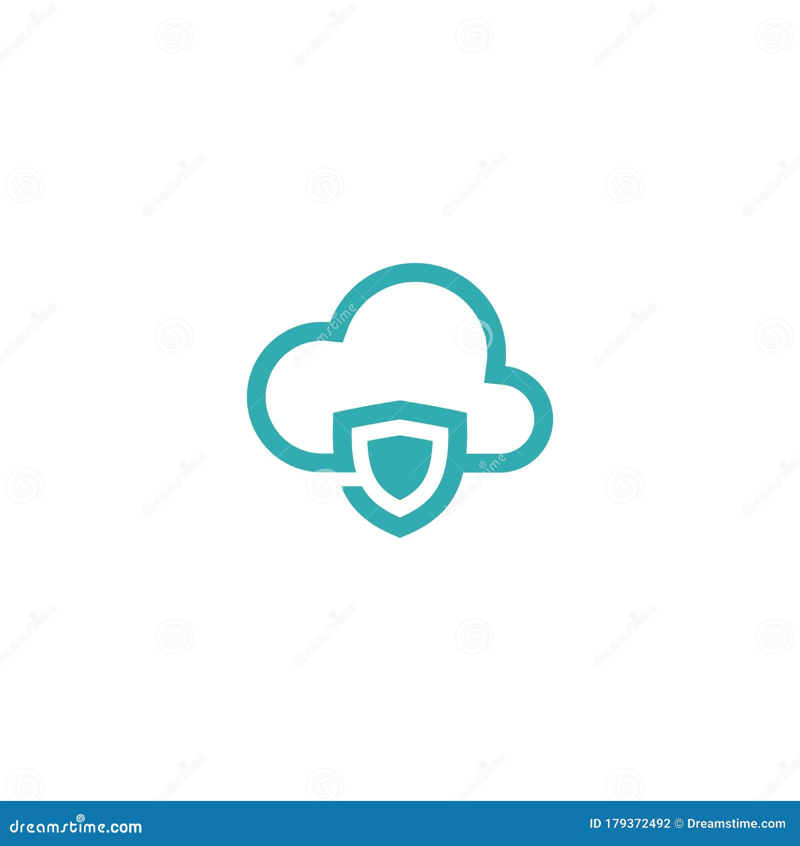 Simple Elegant Cloud Security for Data Storage Logo Design Stock ...