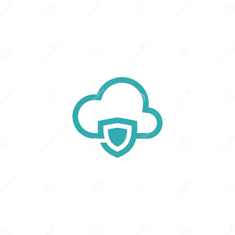 Simple Elegant Cloud Security for Data Storage Logo Design Stock ...