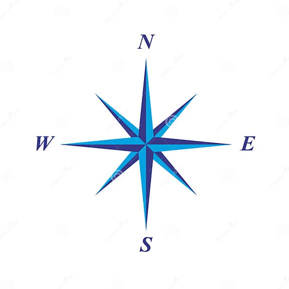 Simple Elegant Compass Rose Stock Vector - Illustration of magnet, lost ...