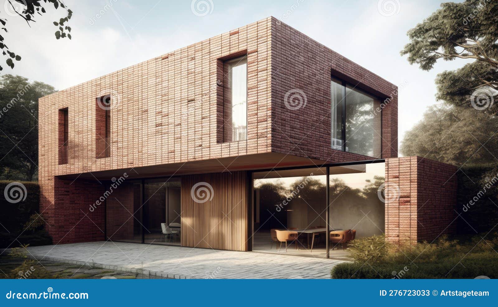 A Simple yet Elegant Design Featuring a Minimalist Brick Facade. AI ...