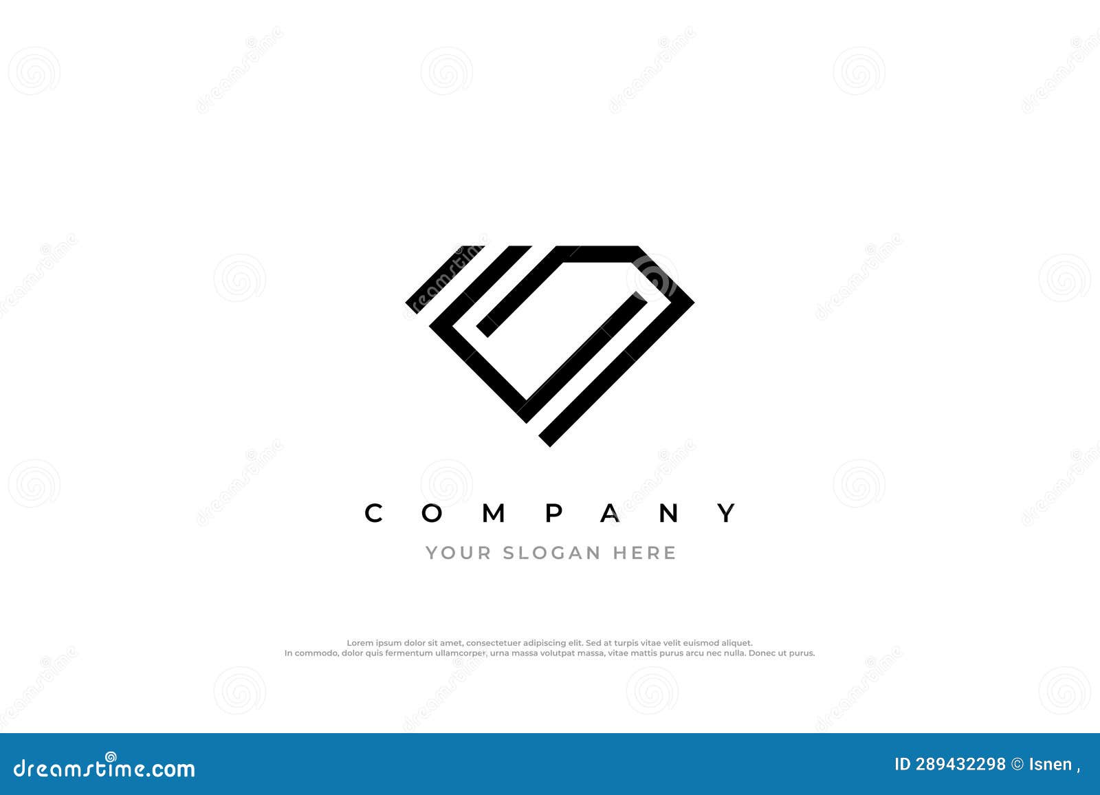 Simple Elegant Diamond Logo Design Stock Illustration - Illustration of ...