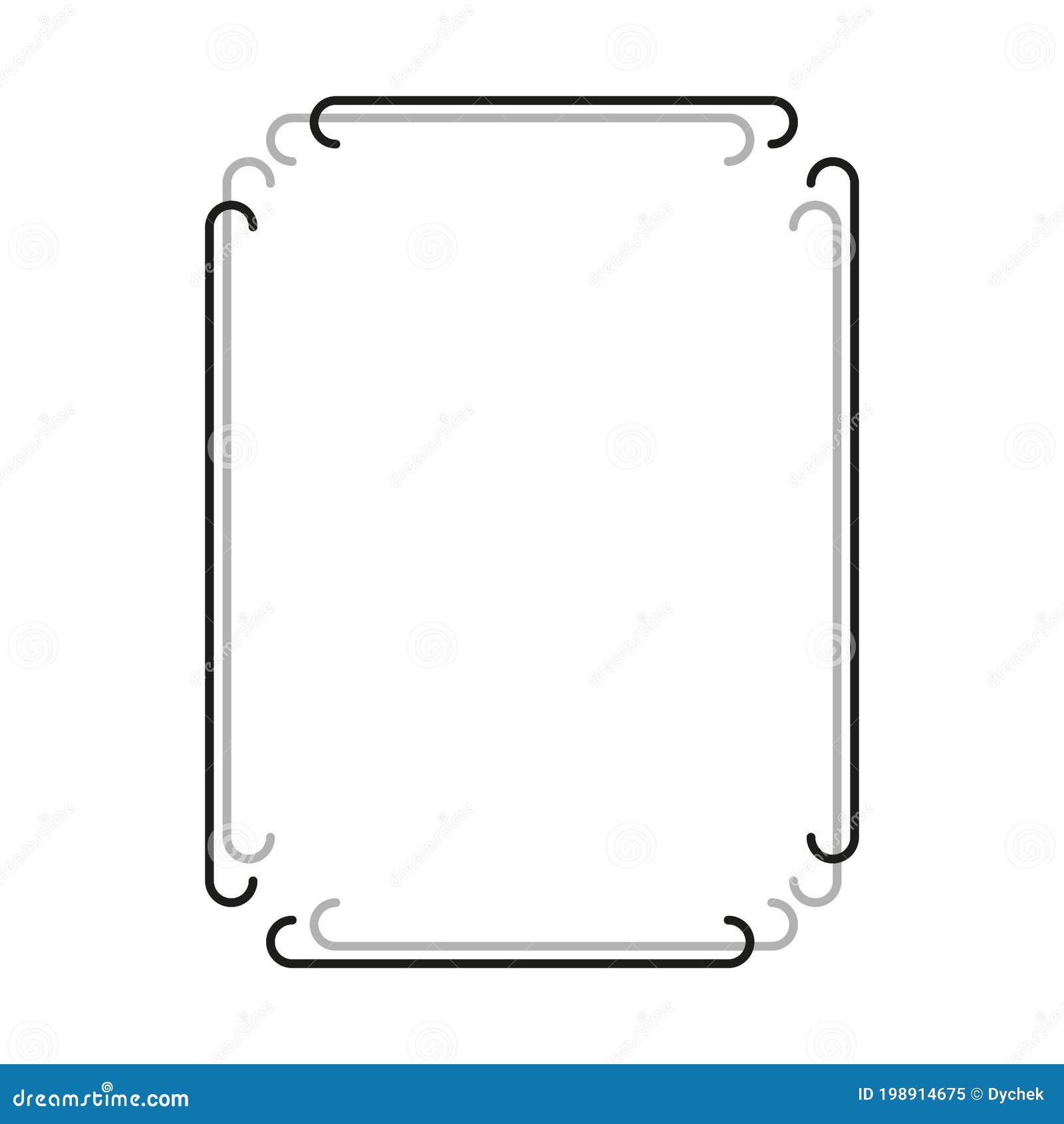 Simple Elegant Frame. Simple Linear Vector Illustration on a White ...