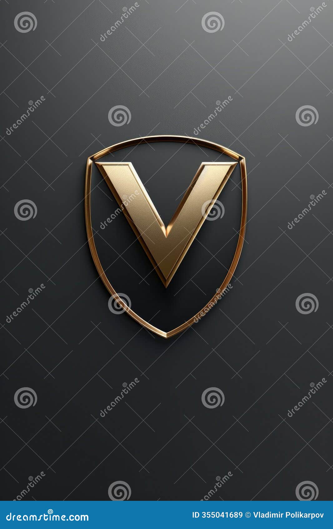 Simple and Elegant Gold V Logo on a Black Background, Suitable for ...