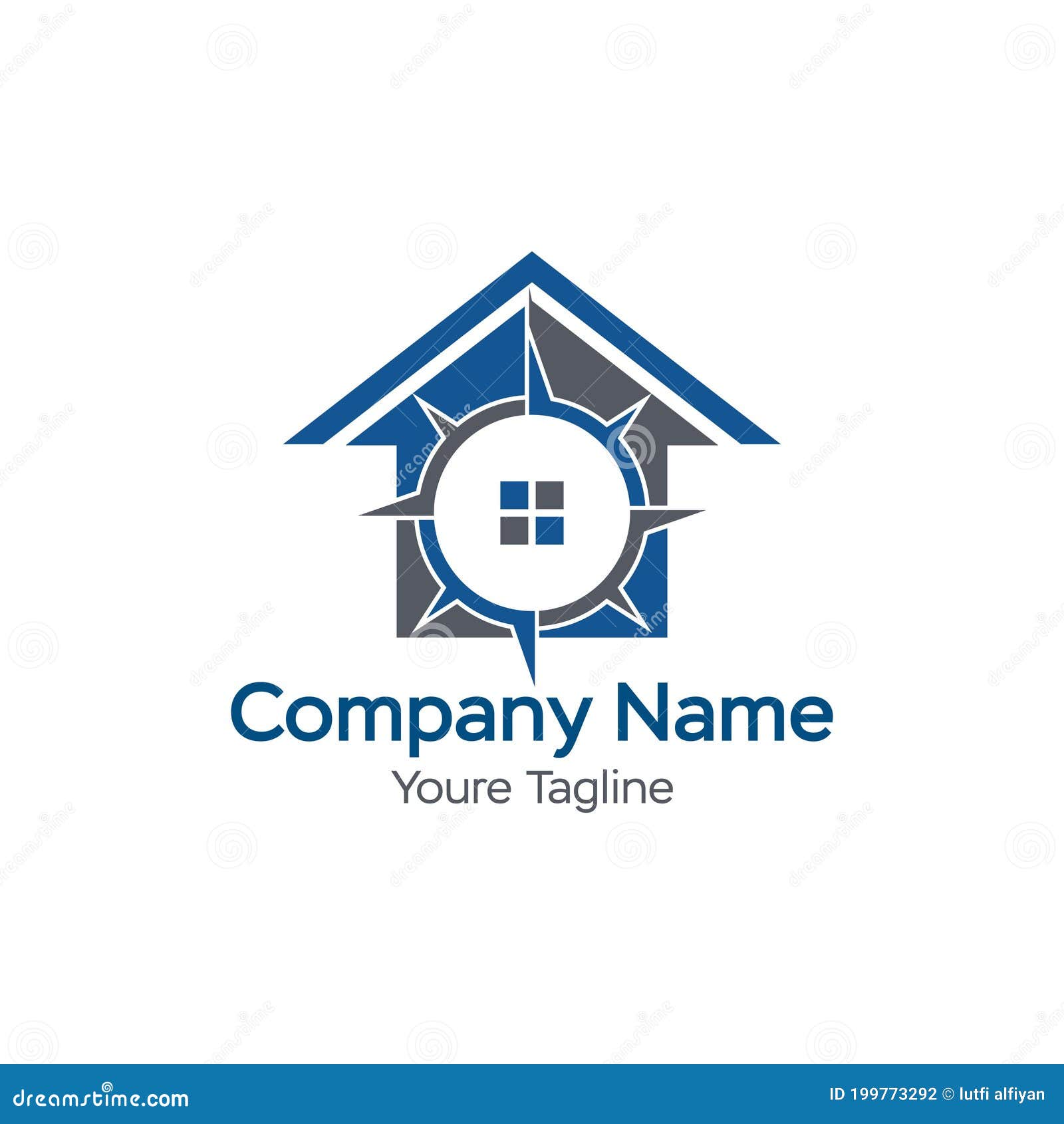 Simple and Elegant Home Compass Logo Design Template Stock Vector ...