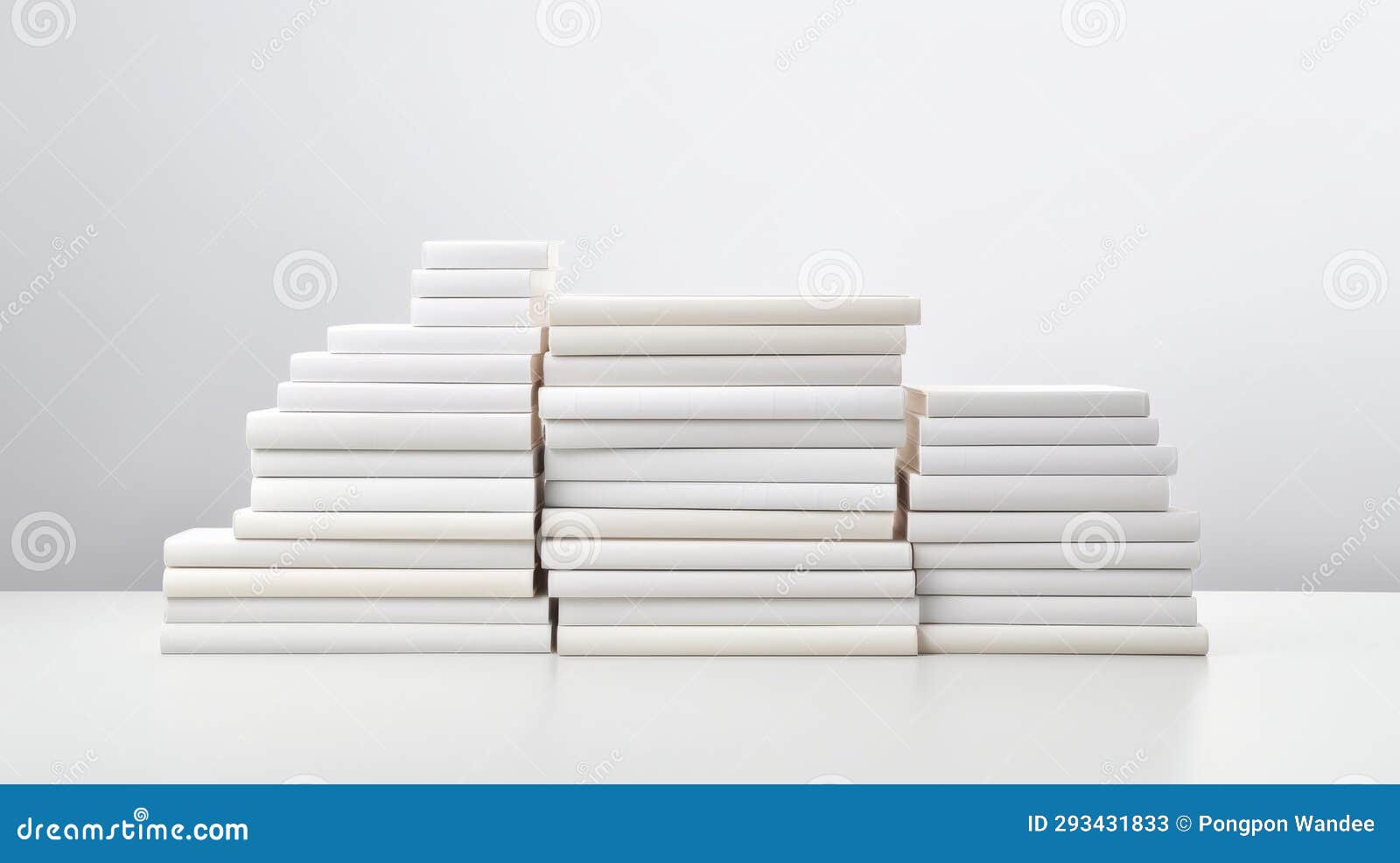 A Simple and Elegant Image of a Stack of White Books on a White ...