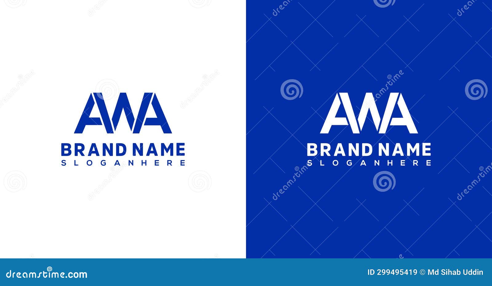 Simple and Elegant Logo Design Initial AWA Letter Stock Vector ...