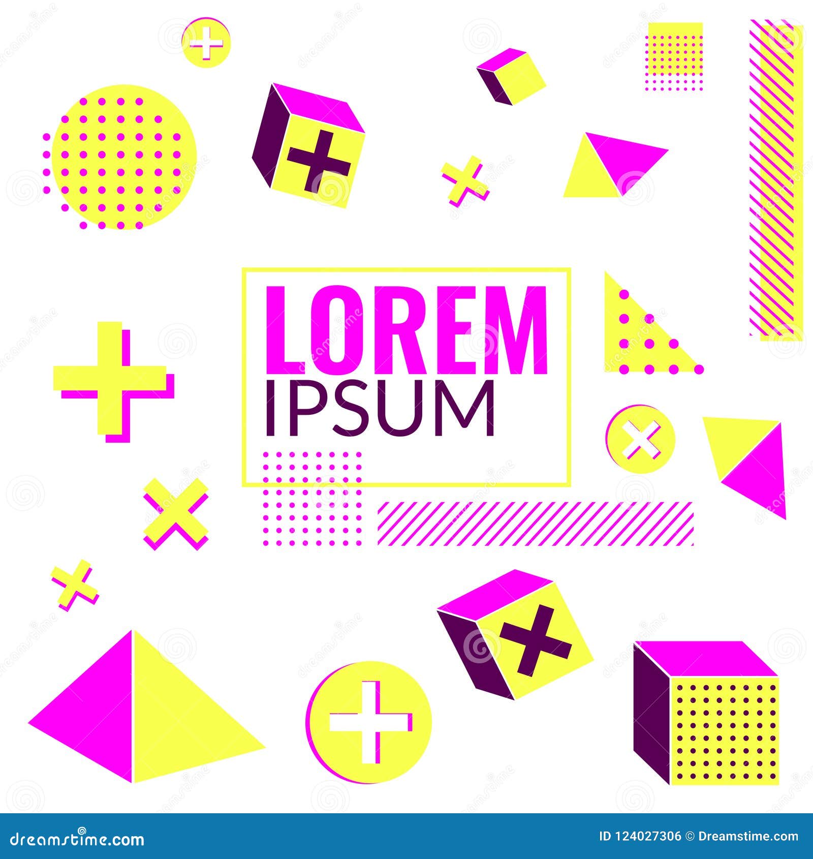 SImple & Elegant Memphis Background with 3d Shapes Stock Vector ...