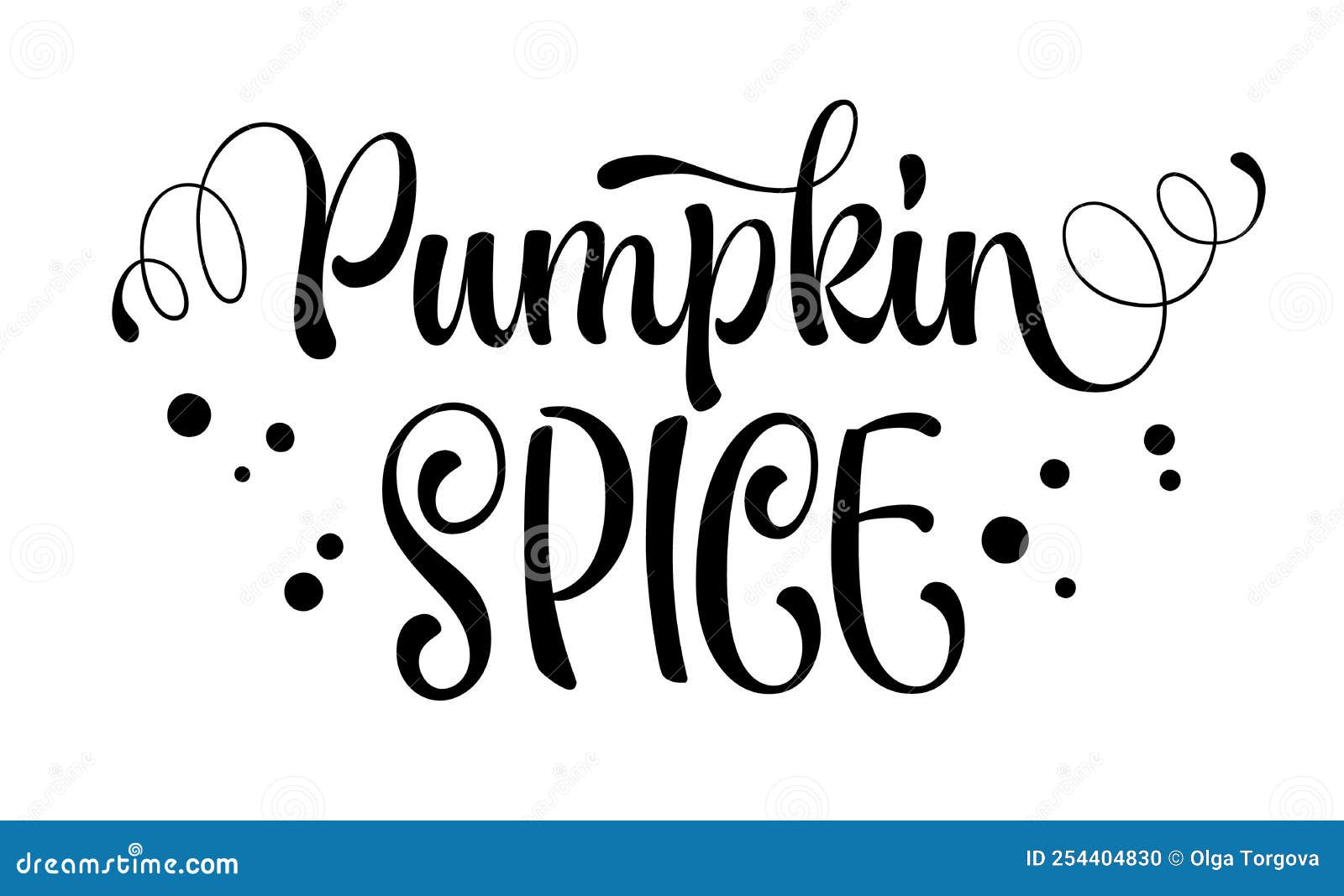 Simple Elegant Modern Calligraphy Label - Pumpkin Spice Stock Vector ...
