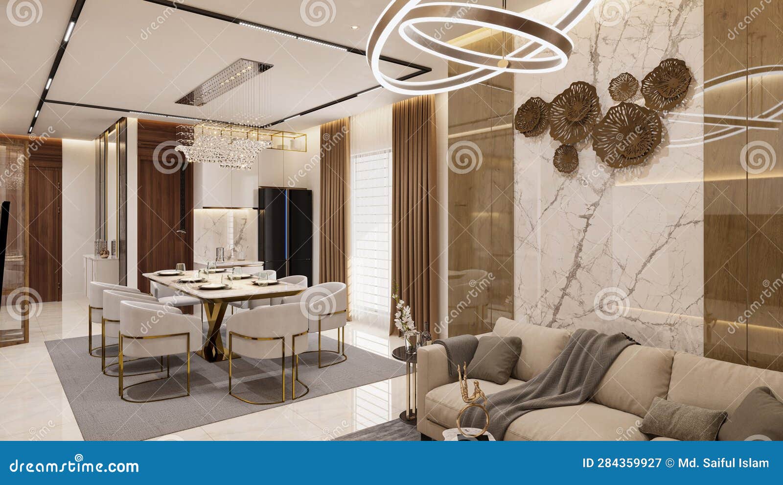 Simple and Elegant Modern Dining Room Ideas Stock Illustration ...