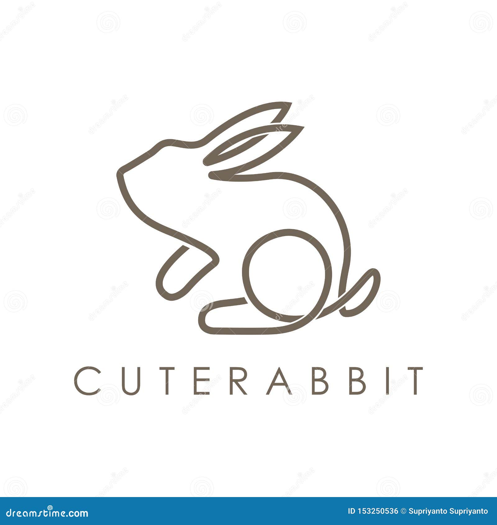 Simple Elegant Monoline Rabbit Logo Design Stock Vector - Illustration ...