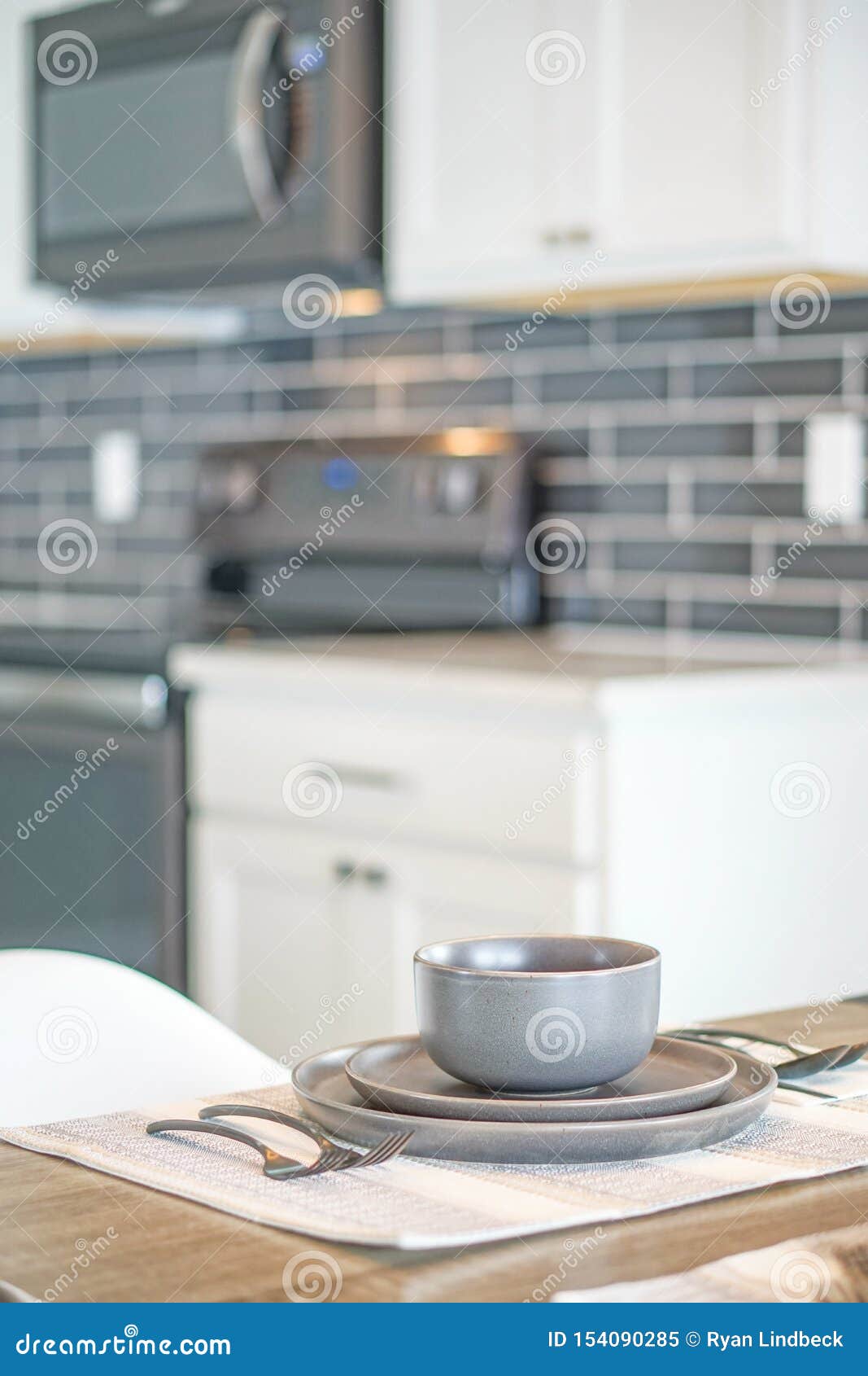 Simple, Elegant Place Setting in Modern Home Stock Image - Image of ...