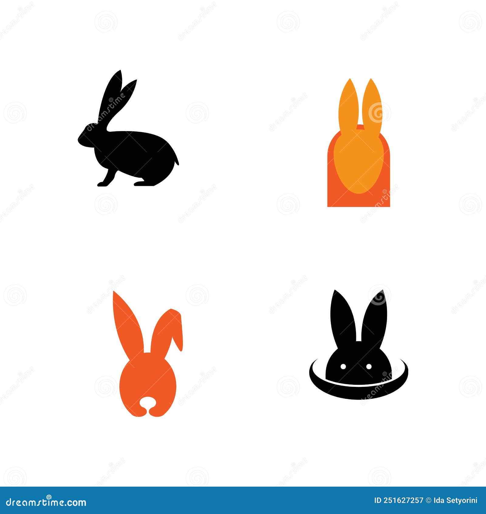 Simple and Elegant Rabbit Logo Vector Template Stock Illustration ...