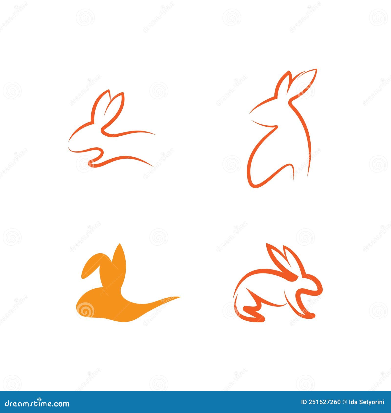 Simple and Elegant Rabbit Logo Vector Template Stock Illustration ...