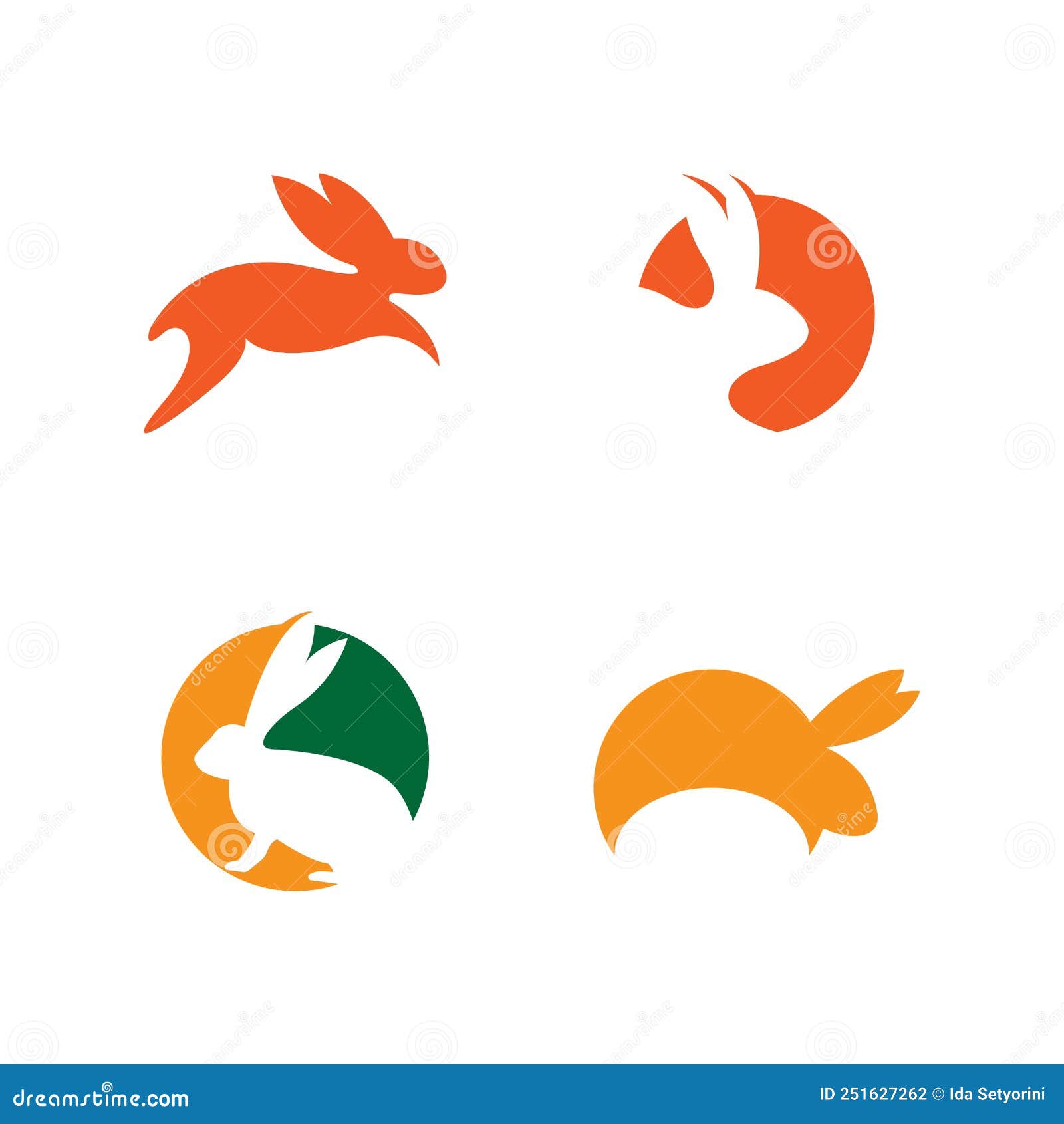 Simple and Elegant Rabbit Logo Vector Template Stock Illustration ...