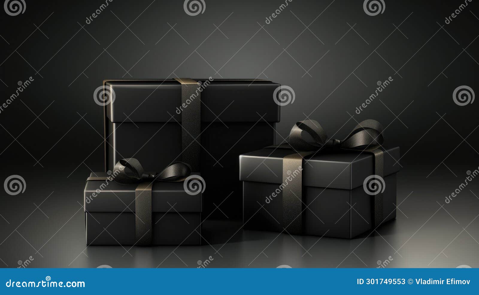 Simple yet Elegant Set of Two Black Boxes with Black Bow. Perfect for ...
