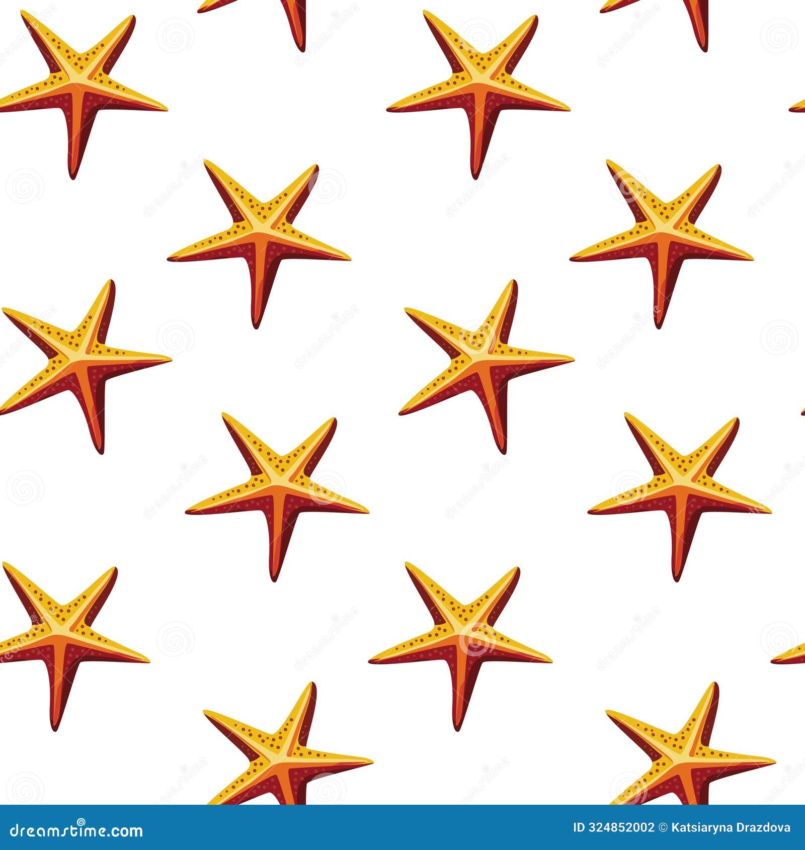 Simple Elegant Starfish Seamless Pattern. Elegant Sea Themed Background ...