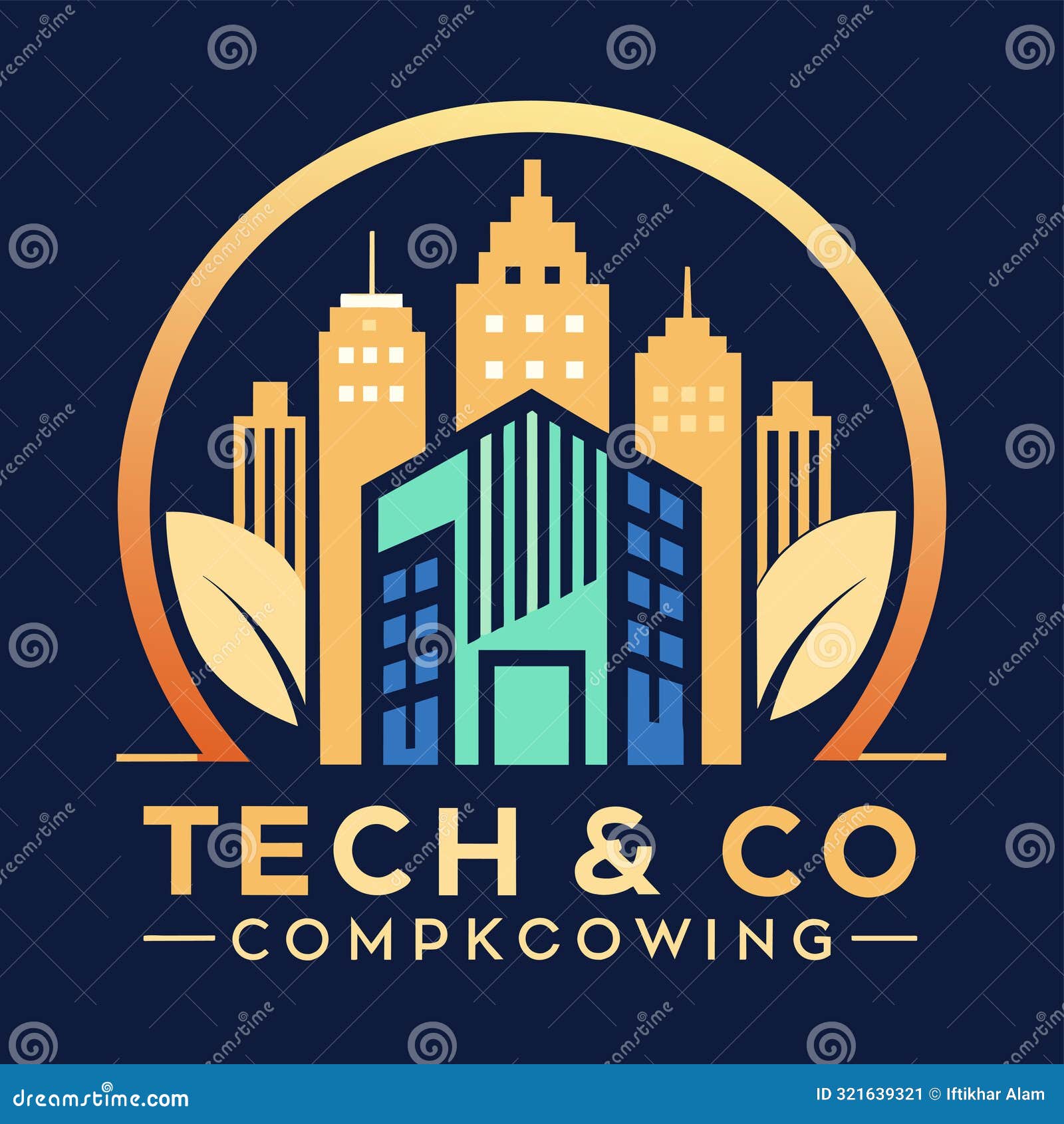 Simple and Elegant Tech Co-Work Logo Design Featuring City Skyline and ...