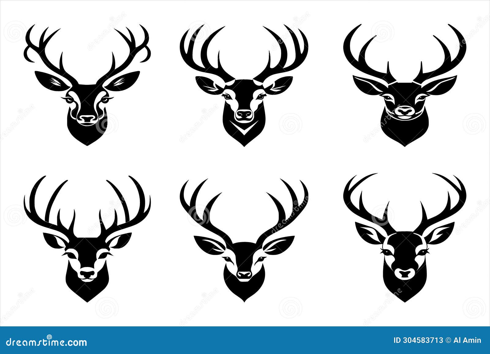 A Simple and Elegant Vector Design of a Deer Icon Featuring Graceful ...