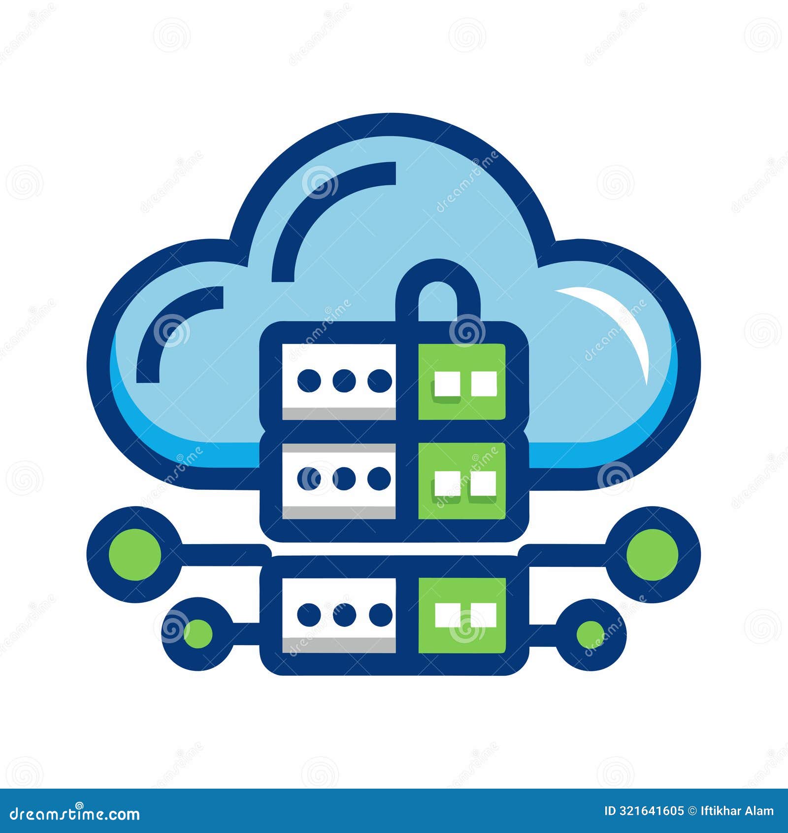 A Simple and Elegant Vector Logo Design Depicting a Cloud Server ...
