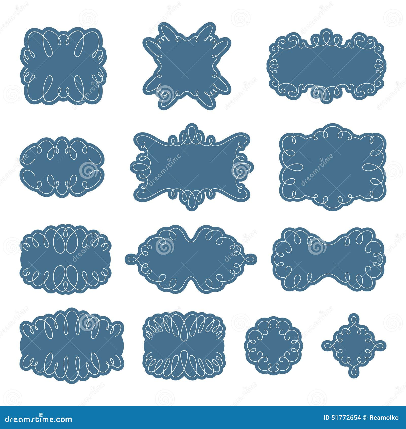 Simple Elegant Vignette Lineart Frames Stock Vector - Illustration of ...