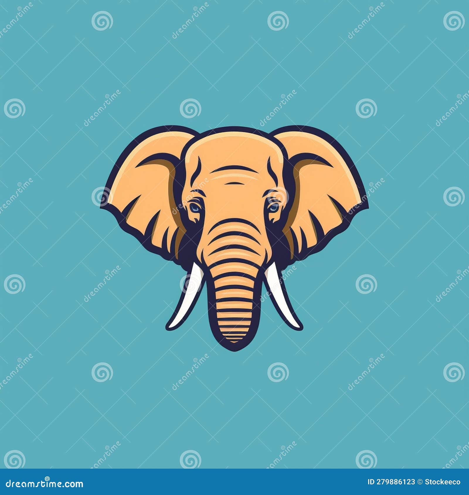 Simple Elephant Head Logo Design Stock Image - Image of brand ...
