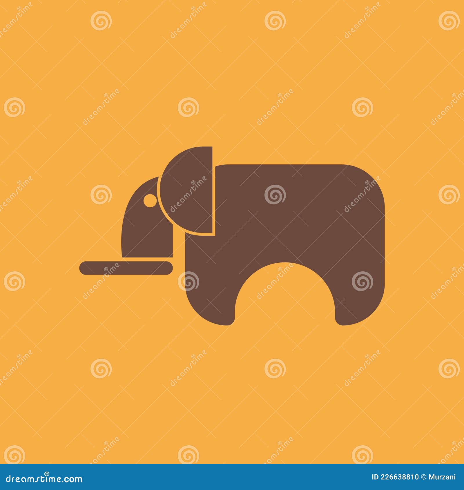 Simple Elephant Logo Isolated on Yellow Background Stock Vector ...