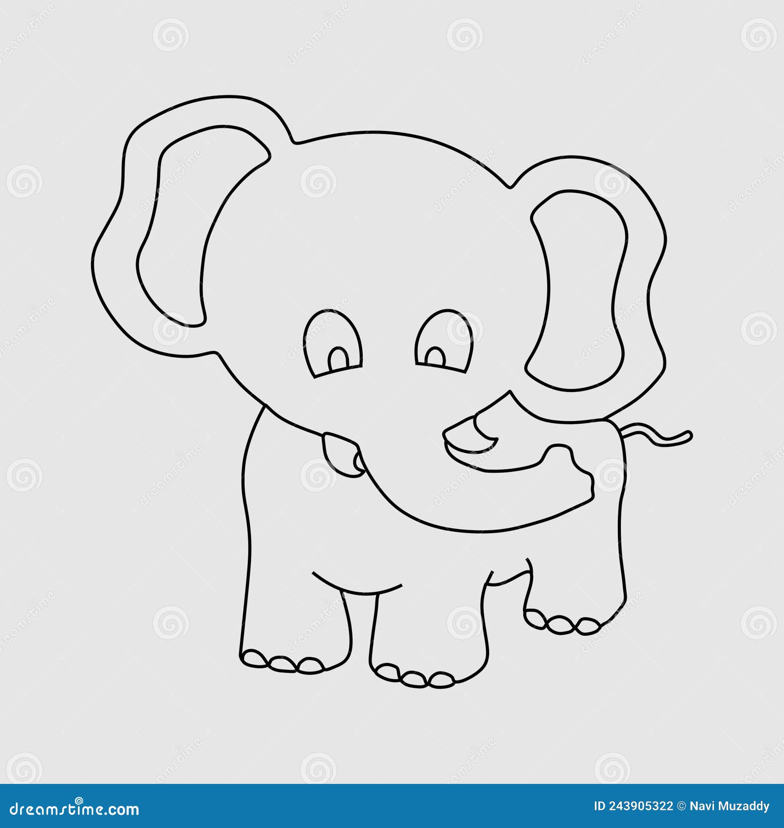 Simple elephant vector stock vector. Illustration of head - 243905322