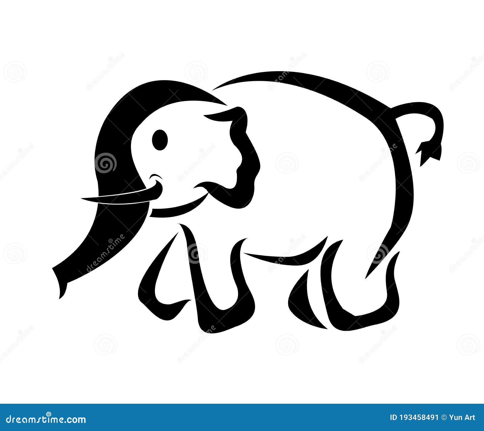 Simple Elephant Vector Logo Design Stock Vector - Illustration of ...
