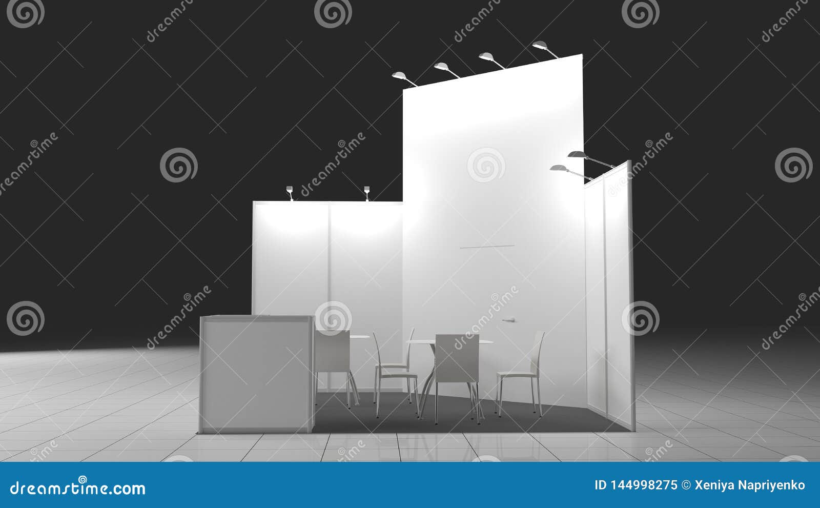 Simple Emply Booth 4x4 Meters. Mockup Stock Illustration - Illustration ...