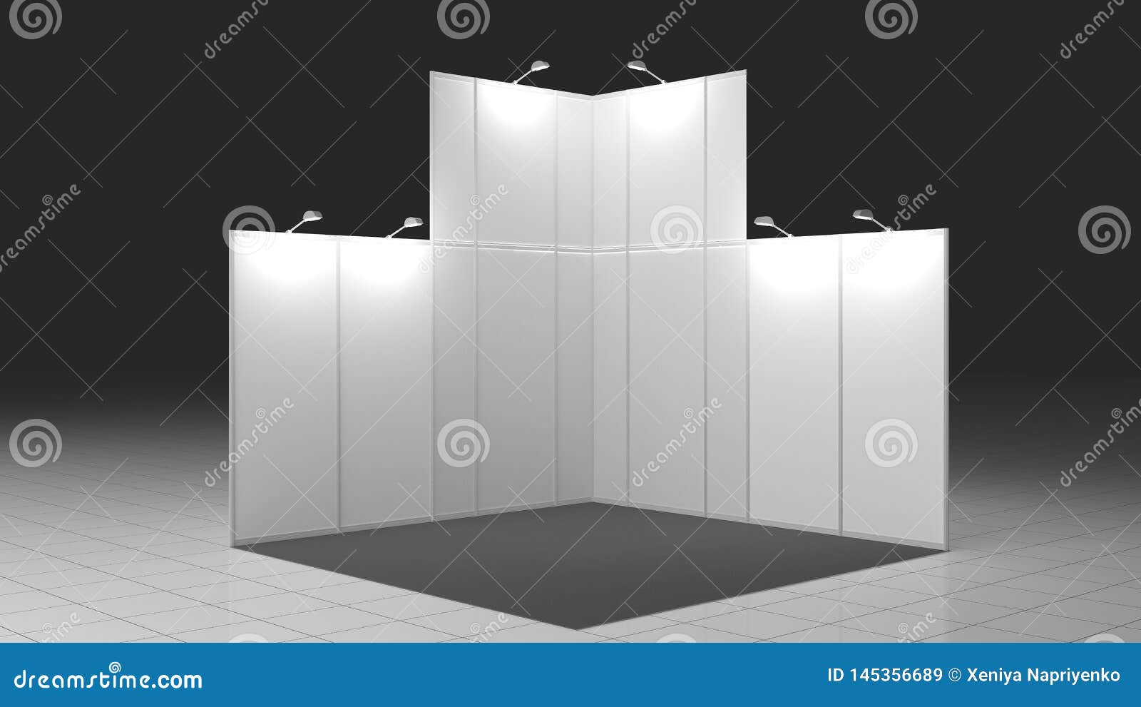 Simple Emply Booth 4x4 Meters. Mockup Stock Illustration - Illustration ...