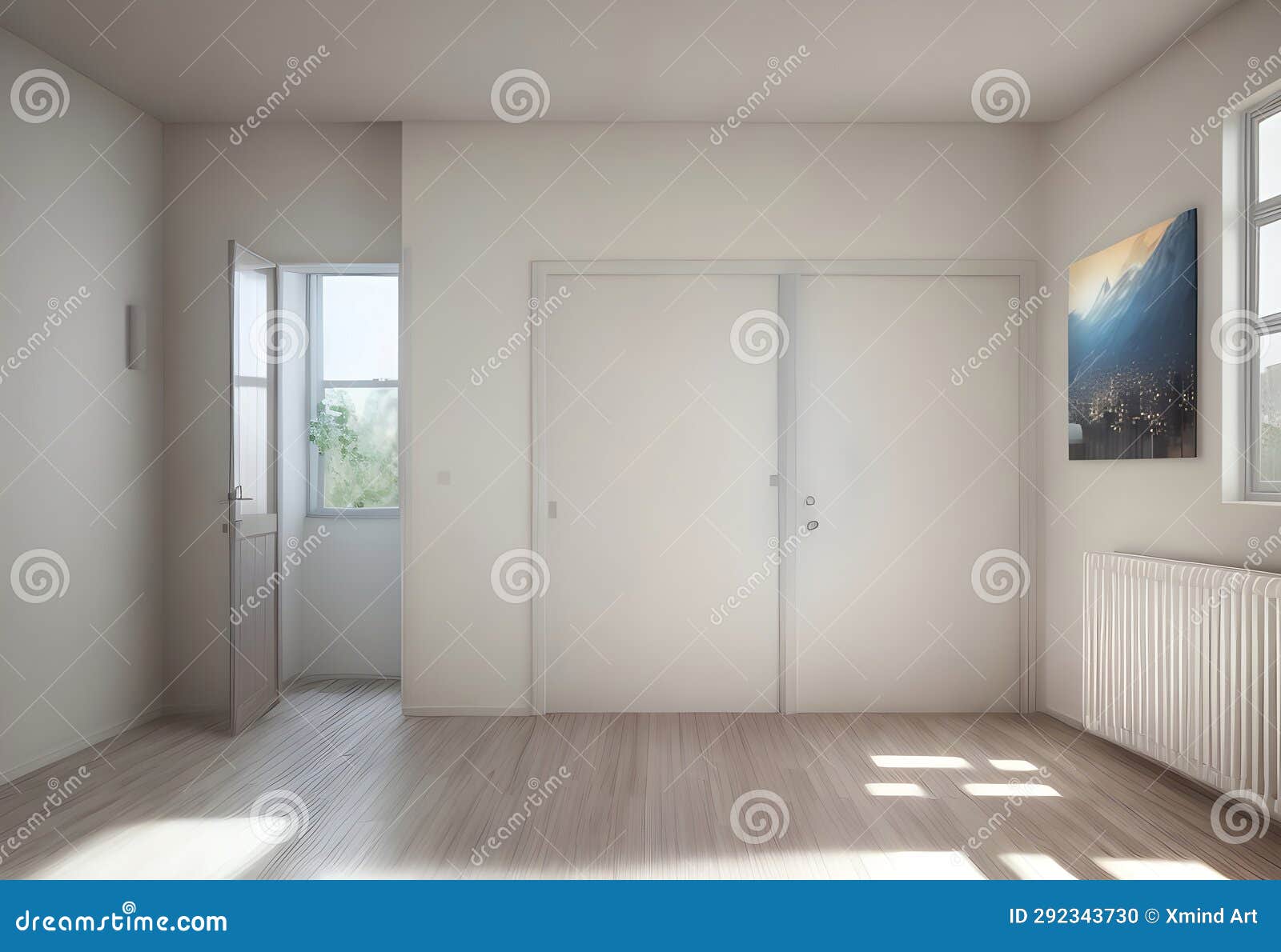 Simple Empty Room Interior Ai Generated Stock Illustration ...