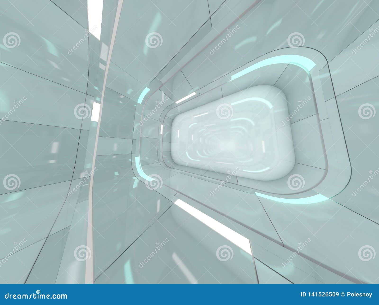 Simple Empty Room Interior with Lamps. 3D Stock Illustration ...